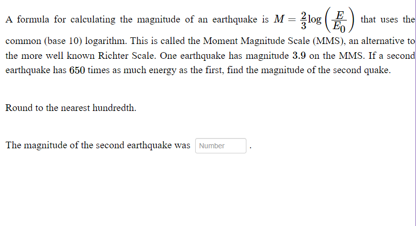 Solved A formula for calculating the magnitude of an | Chegg.com
