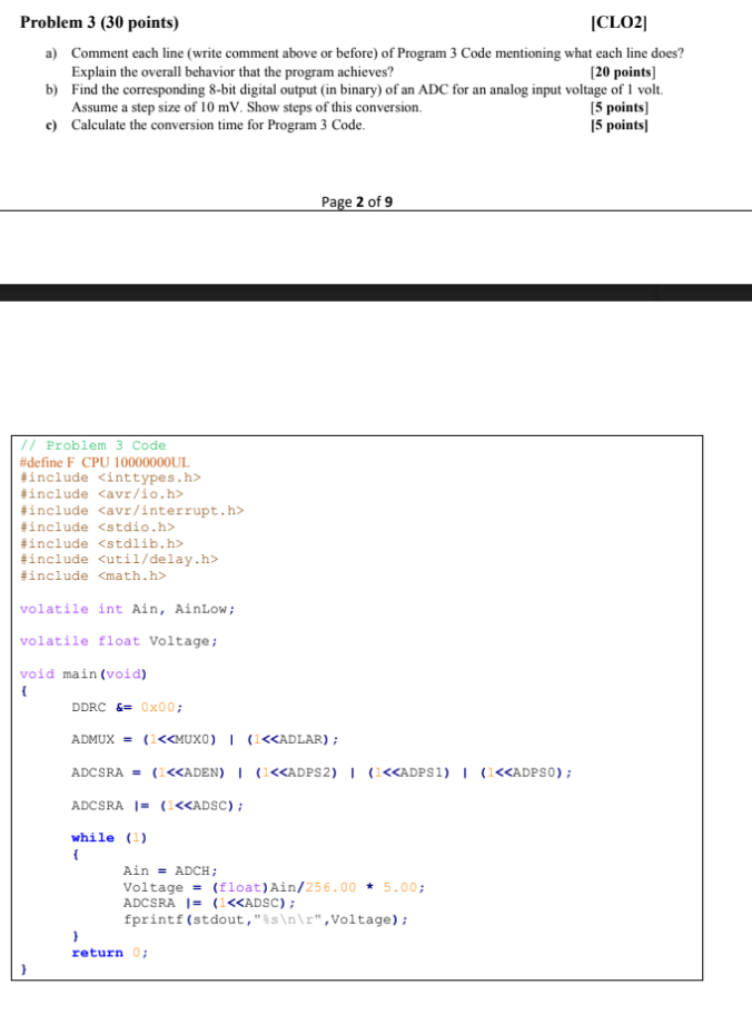 Solved Problem 3 30 Points Clo2 A Comment Each Line 4217