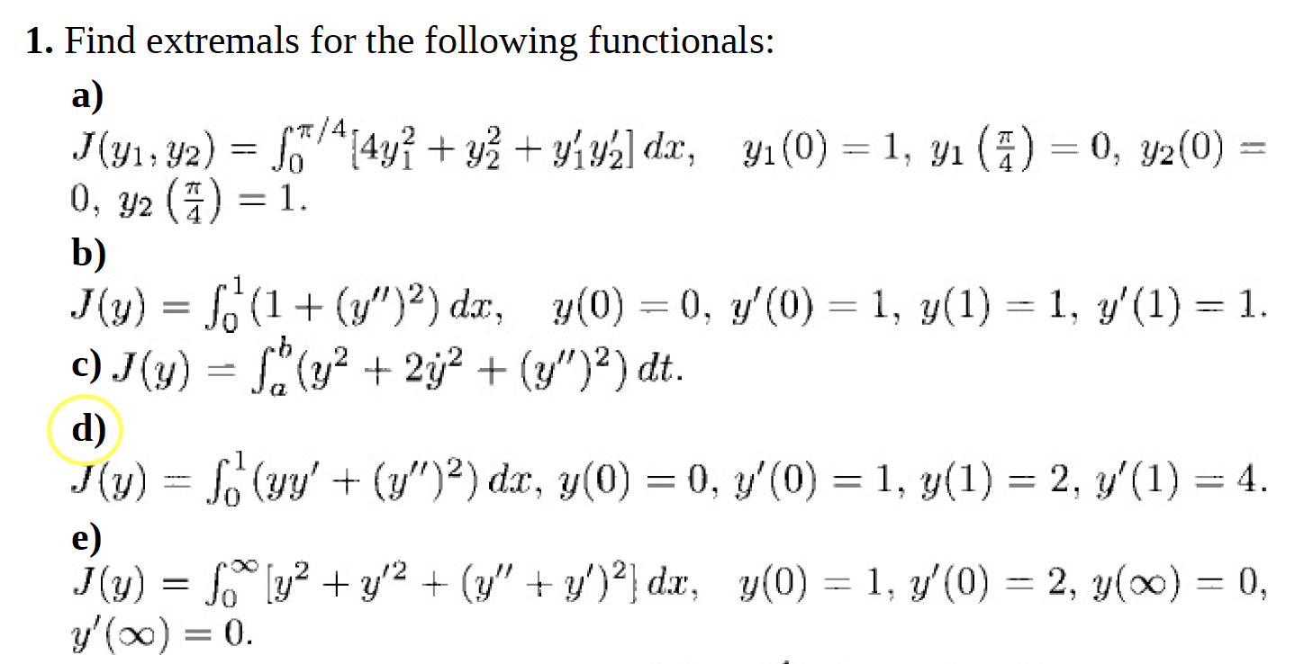 Solved Find extremals for the following | Chegg.com