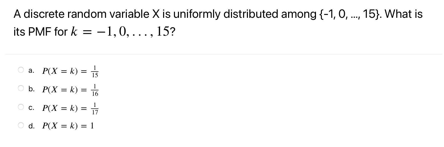 Solved A discrete random variable X is uniformly distributed | Chegg.com