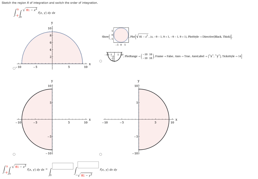 Solved Sketch the region R of integration and switch the | Chegg.com