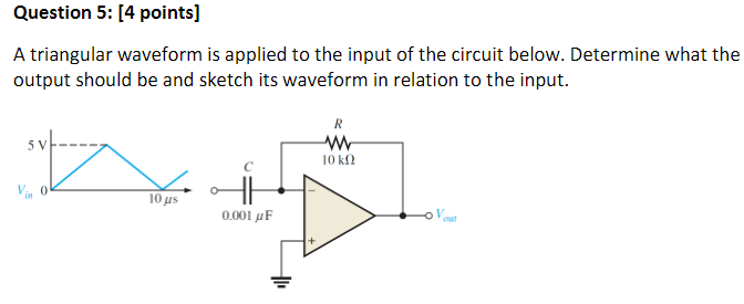 Solved Question 5: [4 points] A triangular waveform is | Chegg.com