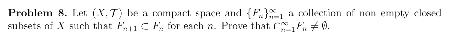 Solved Problem 8. ﻿Let (x,T) ﻿be a compact space and | Chegg.com