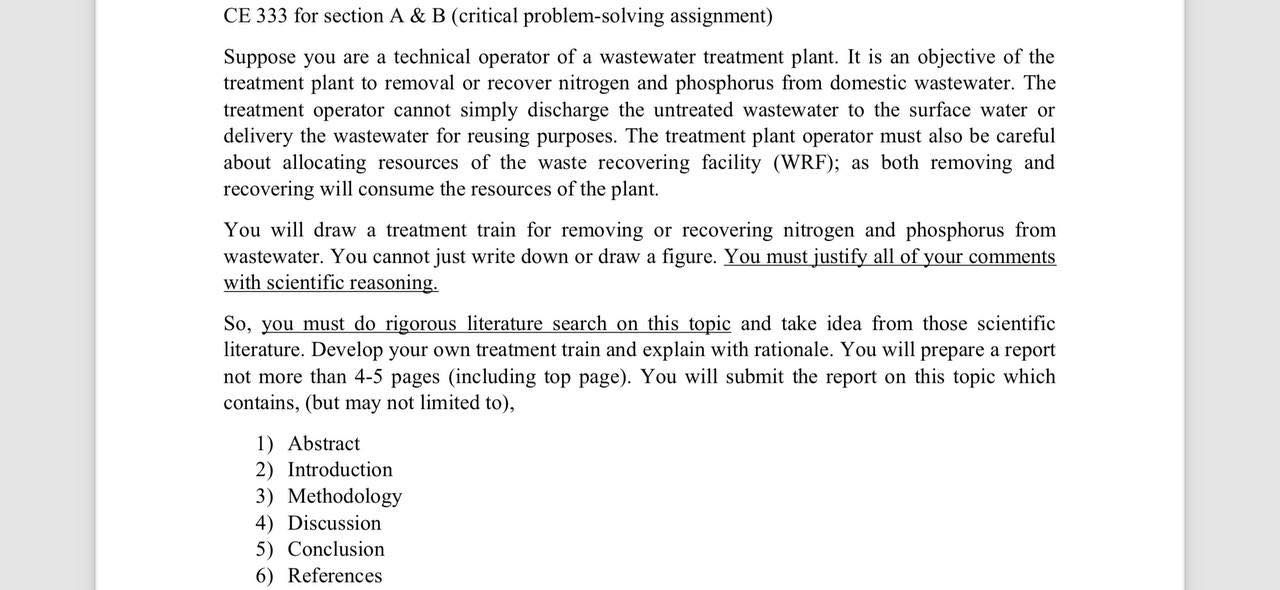 Solved CE 333 ﻿for section A & B (critical problem-solving | Chegg.com