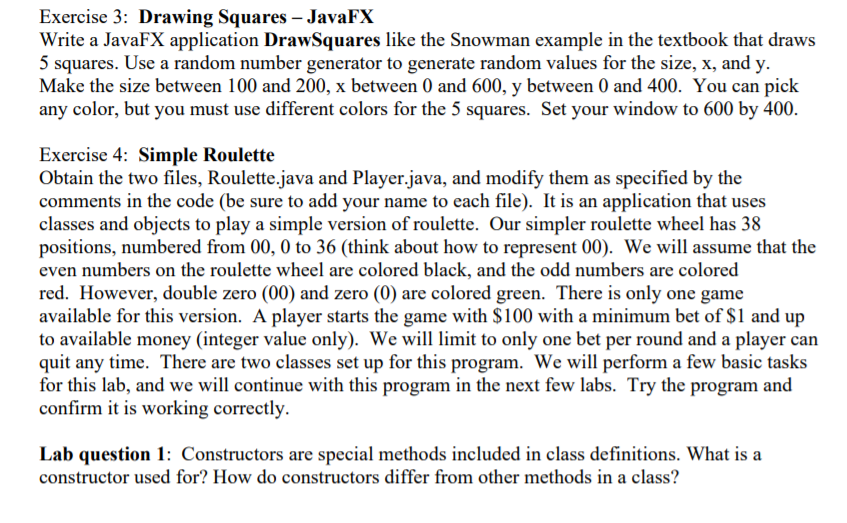 Exercise 3: Drawing Squares - JavaFX Write a JavaFX | Chegg.com