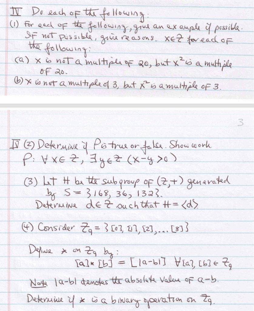 Solved I Do each of the following: (1) For each of the | Chegg.com