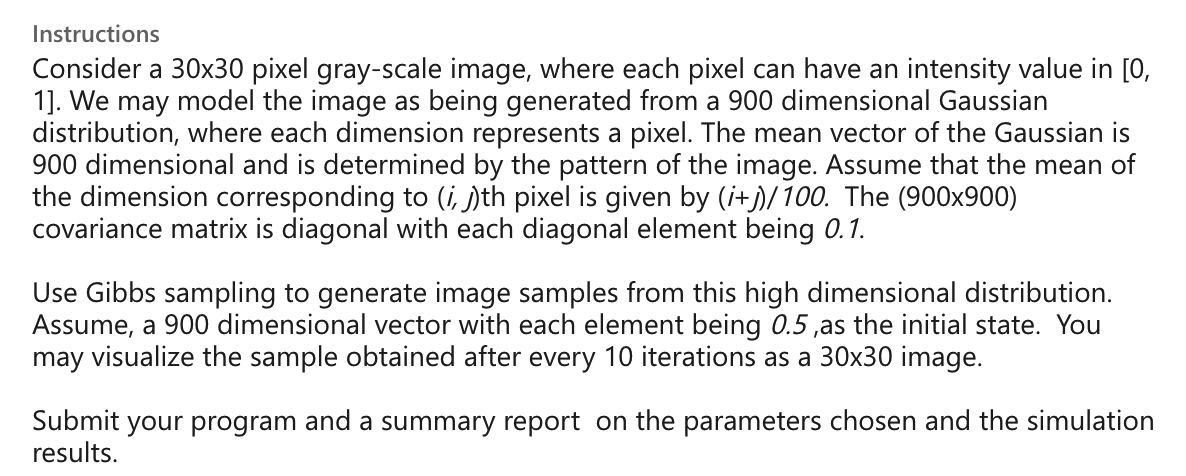 Solved Instructions Consider a 30x30 pixel gray-scale image, | Chegg.com