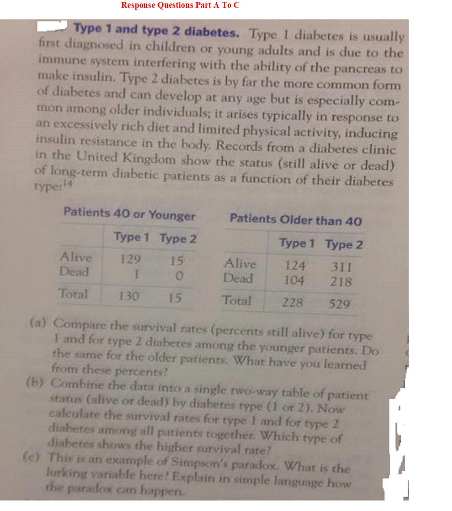 Solved Response Questions Part A To C Type 1 and type 2 | Chegg.com