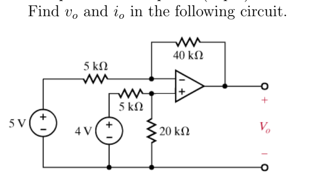 Solved Find vo and io in the following circuit. | Chegg.com