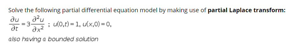 Solved Solve the following partial differential equation | Chegg.com