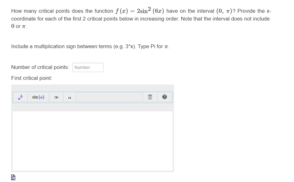 Solved How many critical points does the function | Chegg.com