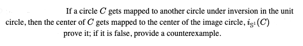 Solved If a circle C gets mapped to another circle under | Chegg.com