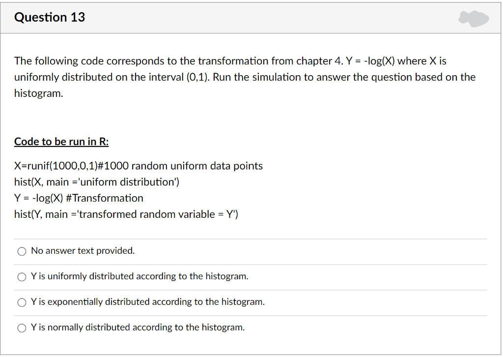 Solved Question 13 The following code corresponds to the | Chegg.com