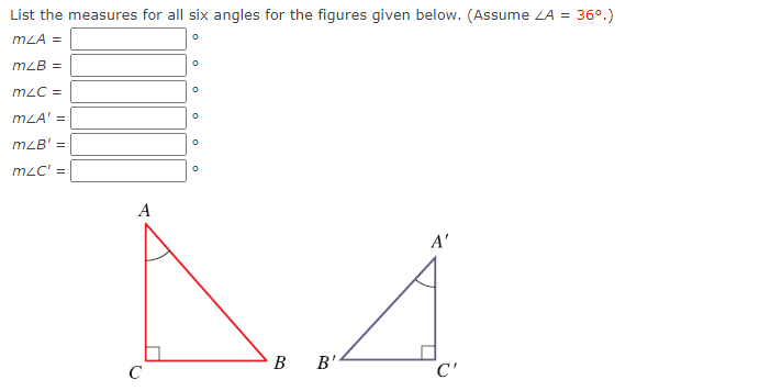 Solved List the measures for all six angles for the figures | Chegg.com