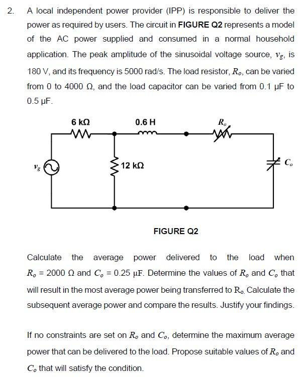 Solved 2. A local independent power provider (IPP) is | Chegg.com