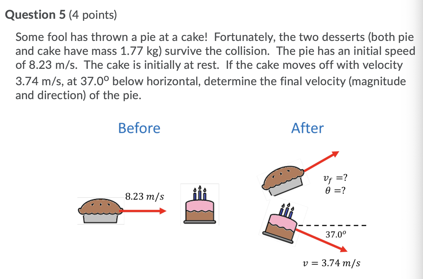 Solved = = Question 4 (1 point) A collision between two | Chegg.com