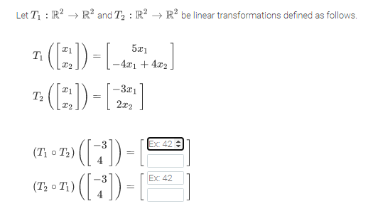 Solved Let Ty : R2 + R2 and T2 : R2 R2 be linear | Chegg.com