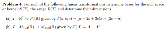 Solved Problem 4. For each of the following linear | Chegg.com
