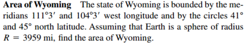 Solved Area of Wyoming The state of Wyoming is bounded by | Chegg.com