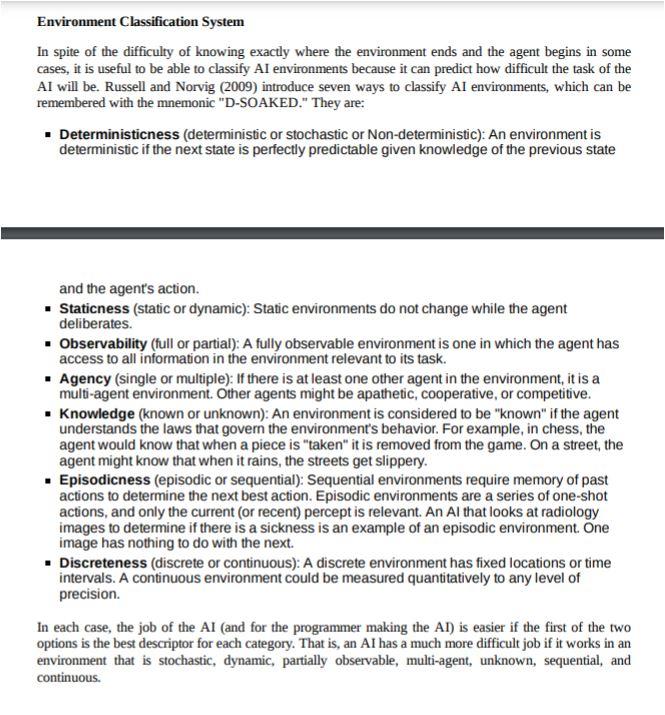 Solved Artificial Intelligence/AI Agents and their | Chegg.com