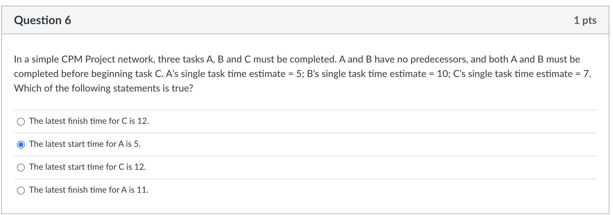 Solved In a simple CPM Project network, three tasks A,B and | Chegg.com
