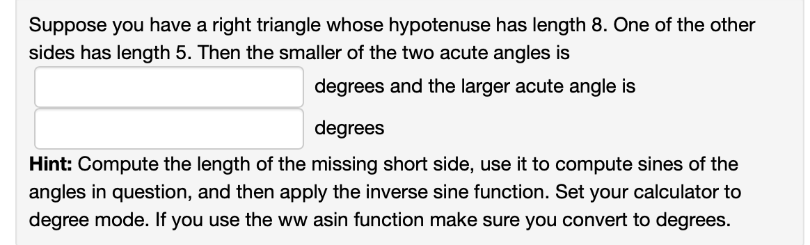 Solved Suppose you have a right triangle whose hypotenuse | Chegg.com