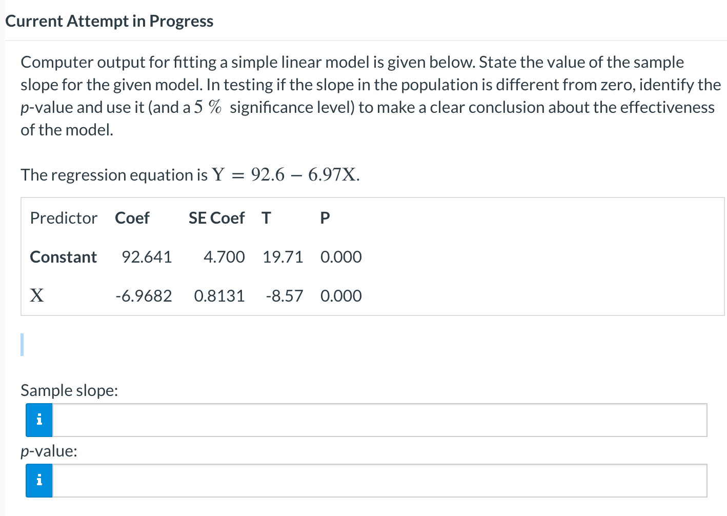 Solved Current Attempt in Progress Computer output for | Chegg.com