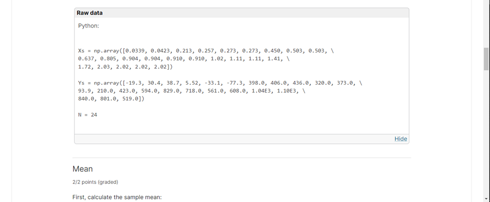 Raw data Python: | Chegg.com