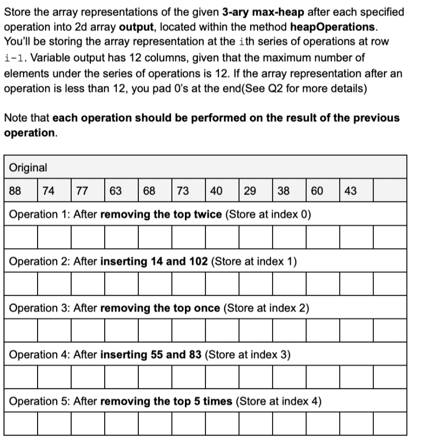 Solved Store the array representations of the given 3 -ary | Chegg.com