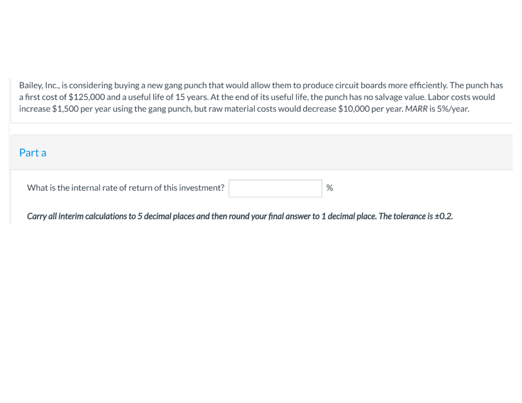 Solved Bailey, Inc., is considering buying a new gang punch | Chegg.com