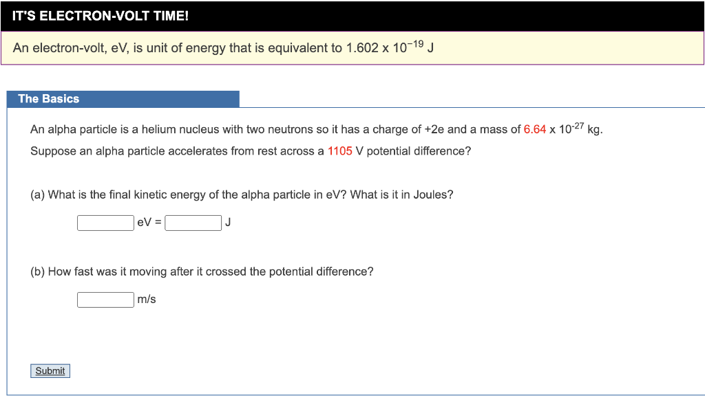 Solved An electron-volt, eV, is unit of energy that is | Chegg.com