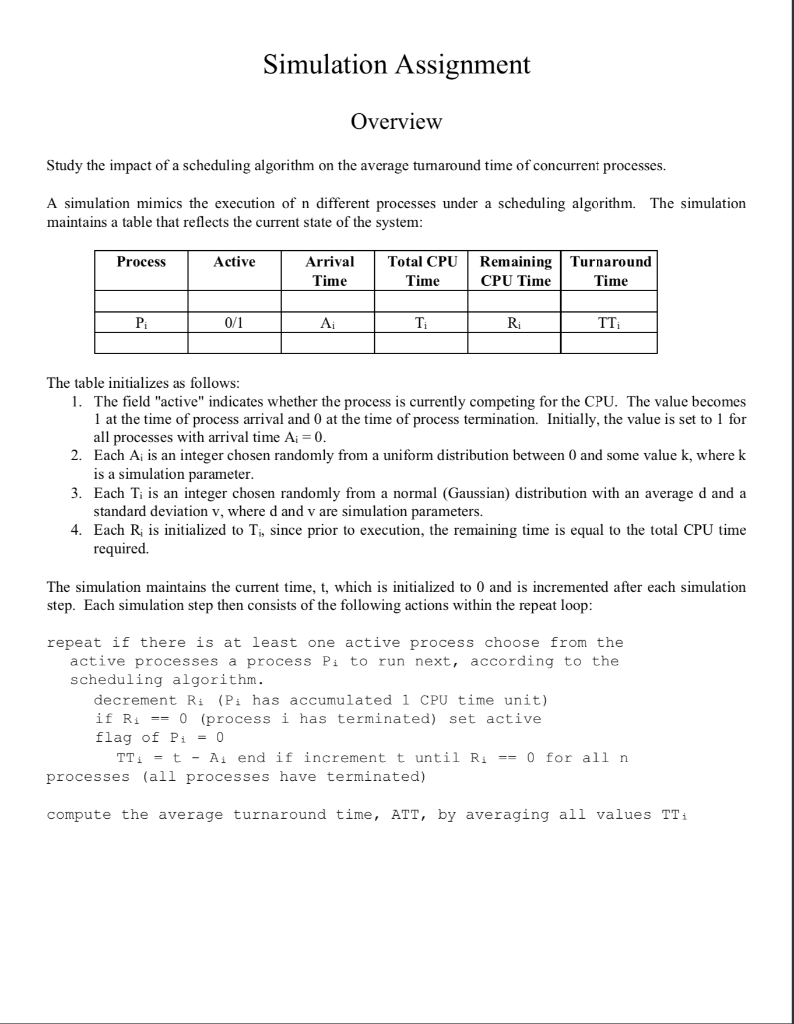 Simulation Assignment Overview Study the impact of a | Chegg.com