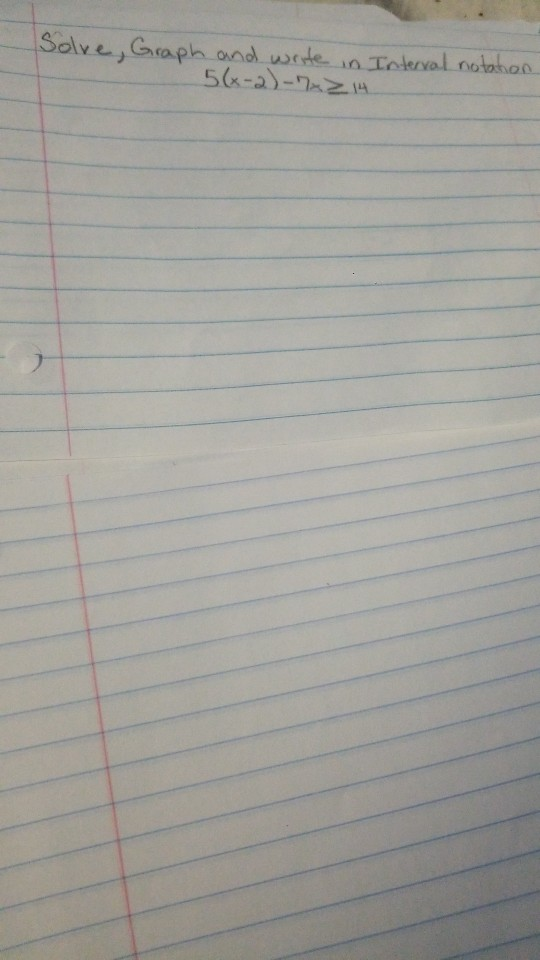 Solved Solve, Graph and write in Interval notation. | Chegg.com