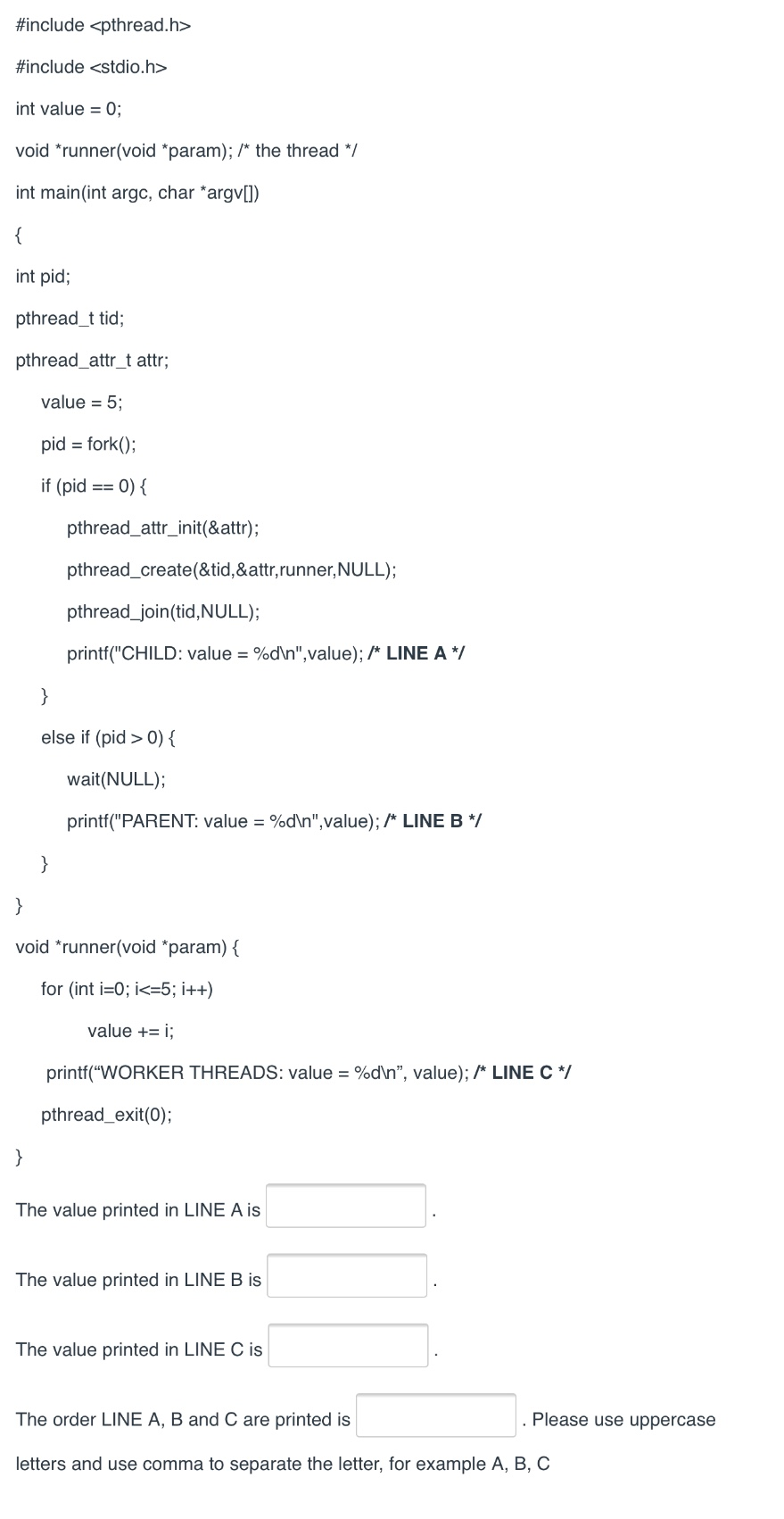 Solved #include #include int value = 0; void *runner(void | Chegg.com