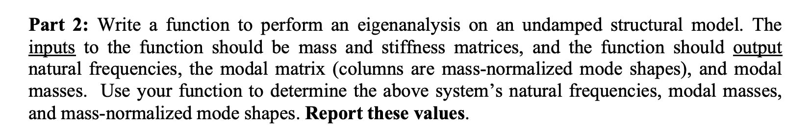 Solved Assume we have a structure modeled as discrete masses | Chegg.com
