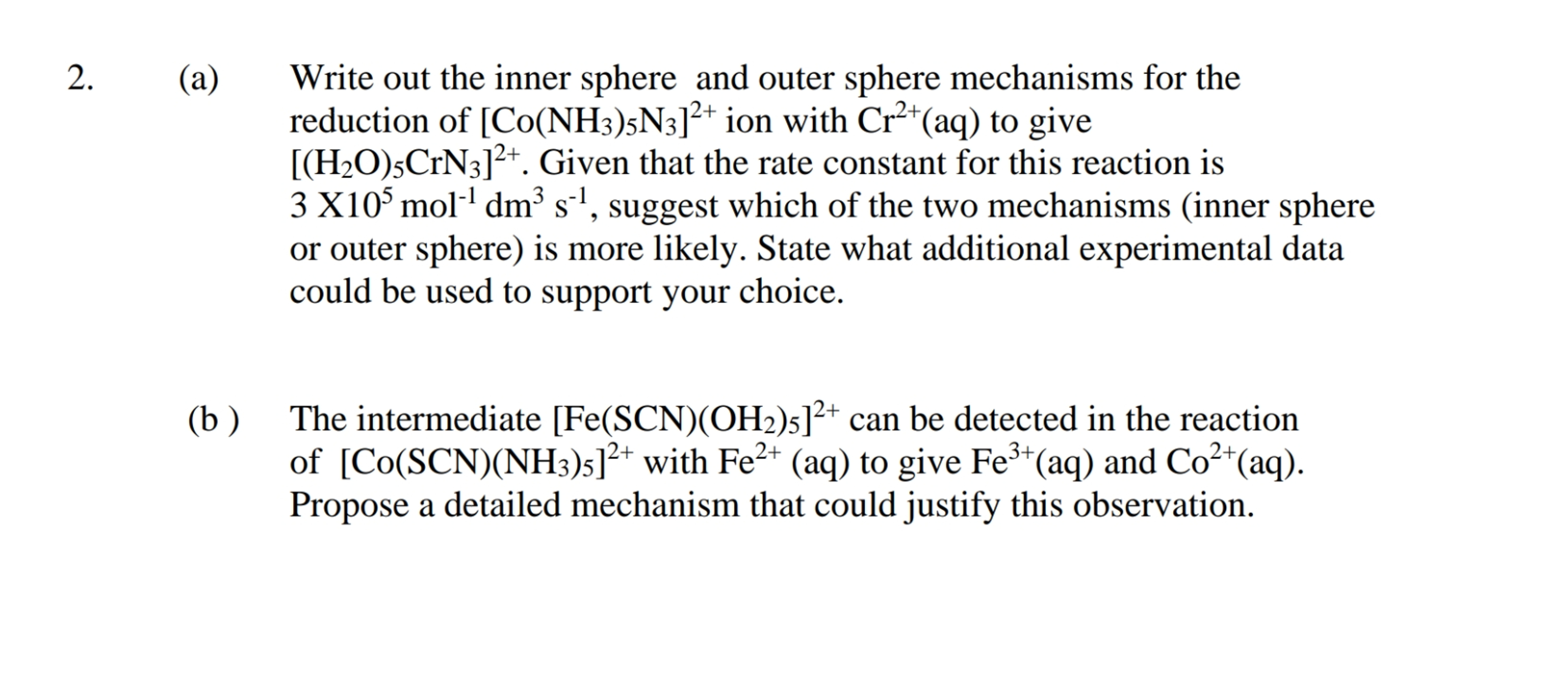 Solved (a) ﻿Write out the inner sphere and outer sphere | Chegg.com