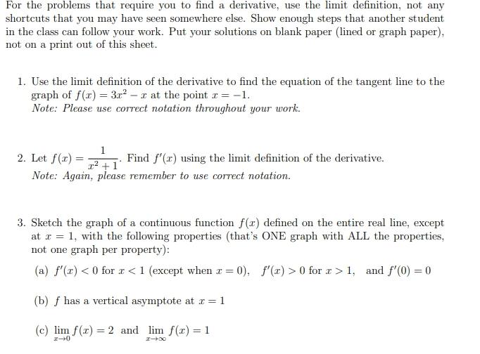 Solved For the problems that require you to find a | Chegg.com