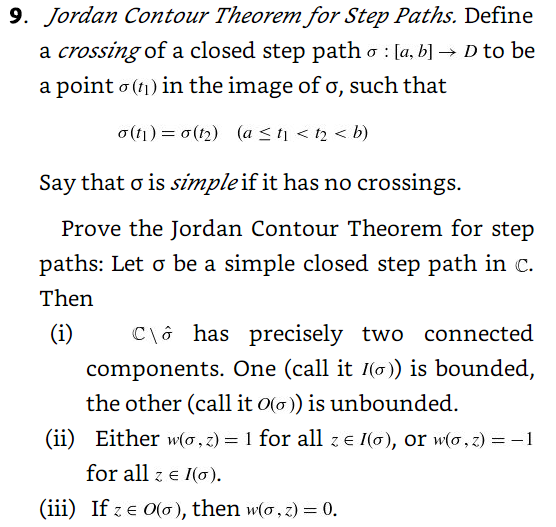 Solved 9. Jordan Contour Theorem for Step Paths. Define D to | Chegg.com