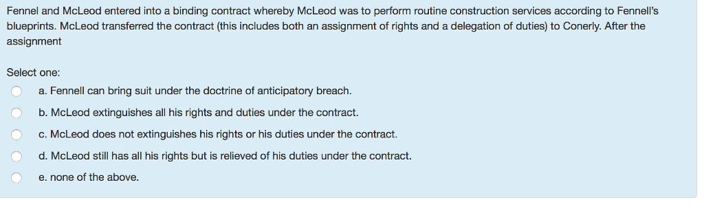 Solved Fennel and McLeod entered into a binding contract | Chegg.com