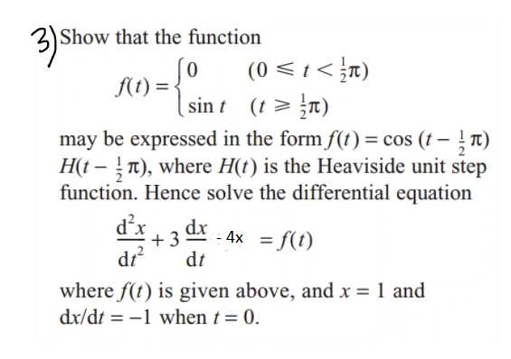 Solved fo=szino - 3)Show that the function 0 (0 tt) may be | Chegg.com