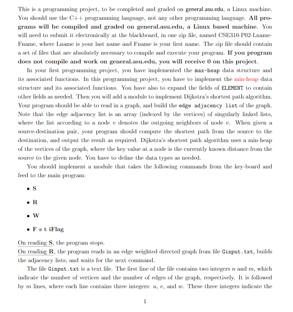 This is a programming project, to be completed and | Chegg.com