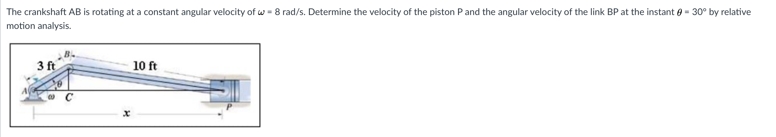 Solved The crankshaft AB is rotating at a constant angular | Chegg.com