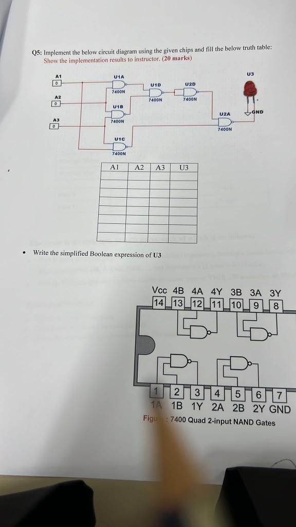 Solved Q5: Implement the below circuit diagram using the | Chegg.com