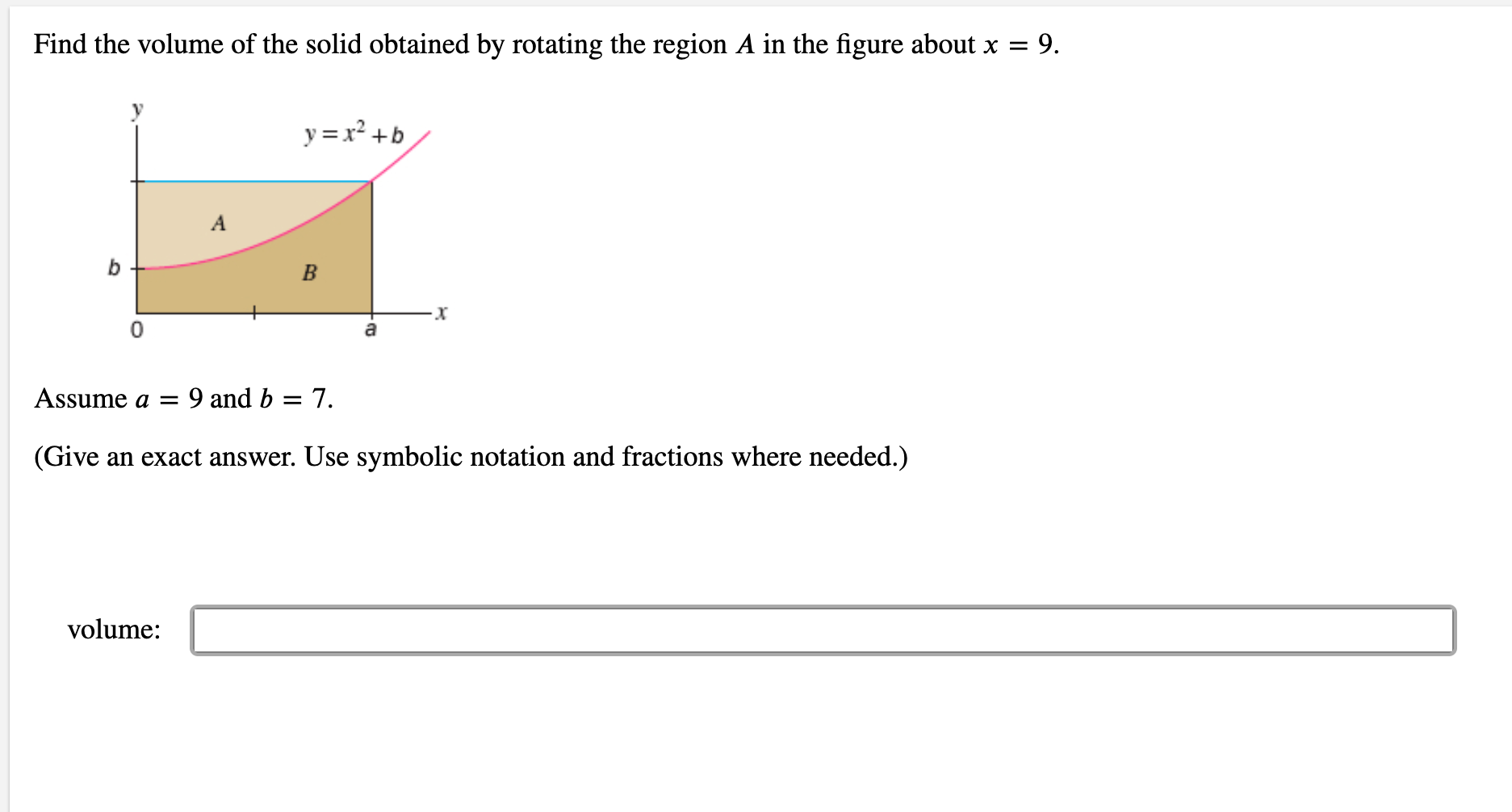 Solved Find the volume of the solid obtained by rotating the | Chegg.com