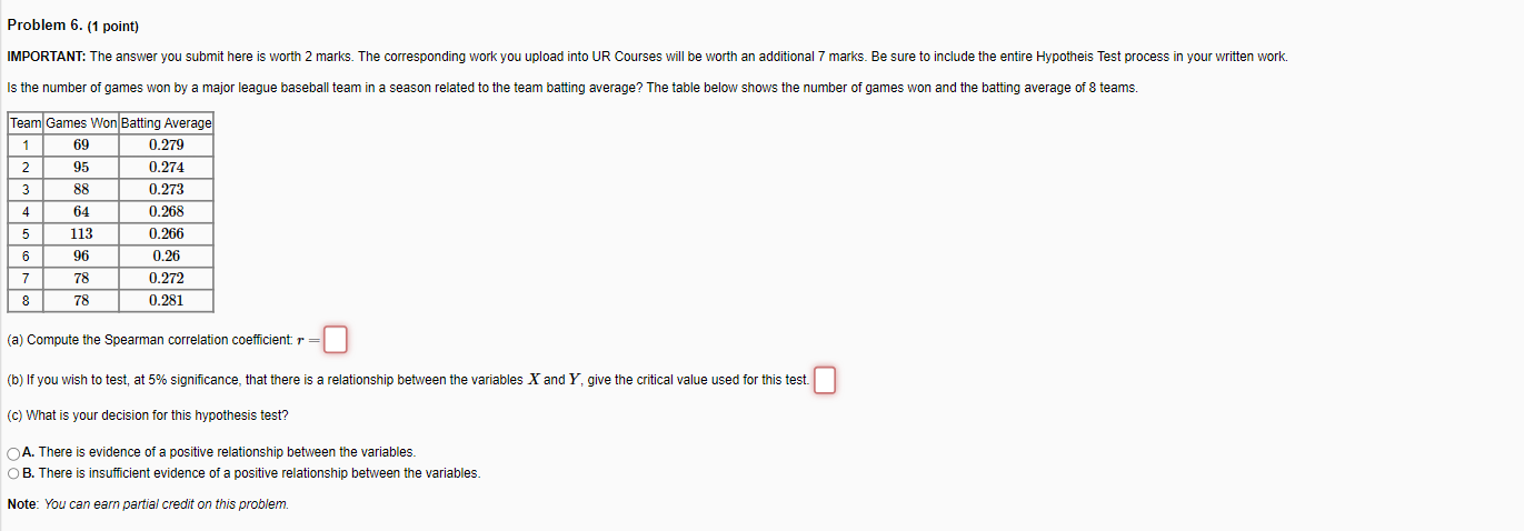 Solved Problem 6. (1 ﻿point)IMPORTANT: The answer you submit | Chegg.com