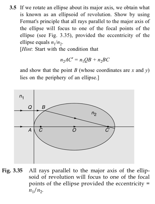 Solved 3.5 If we rotate an ellipse about its major axis, we | Chegg.com