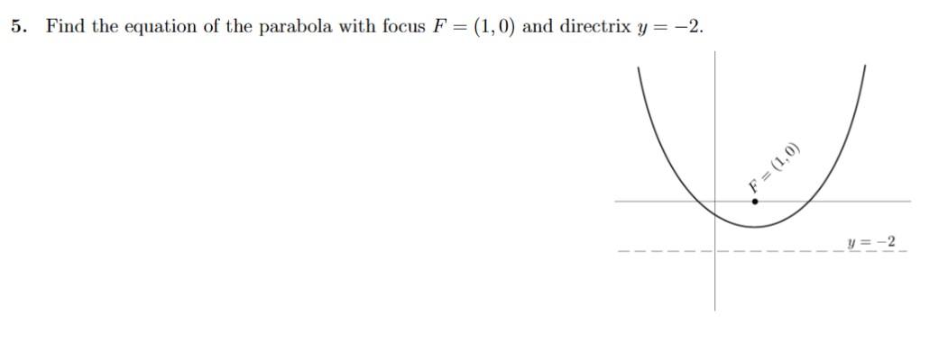 Solved 5. Find the equation of the parabola with focus | Chegg.com
