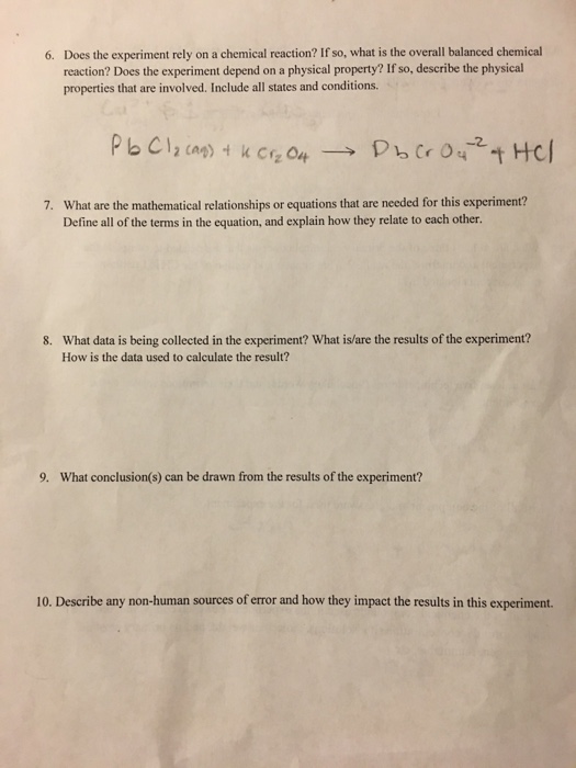 Solved Questions for a qualitative analysis experiment using | Chegg.com
