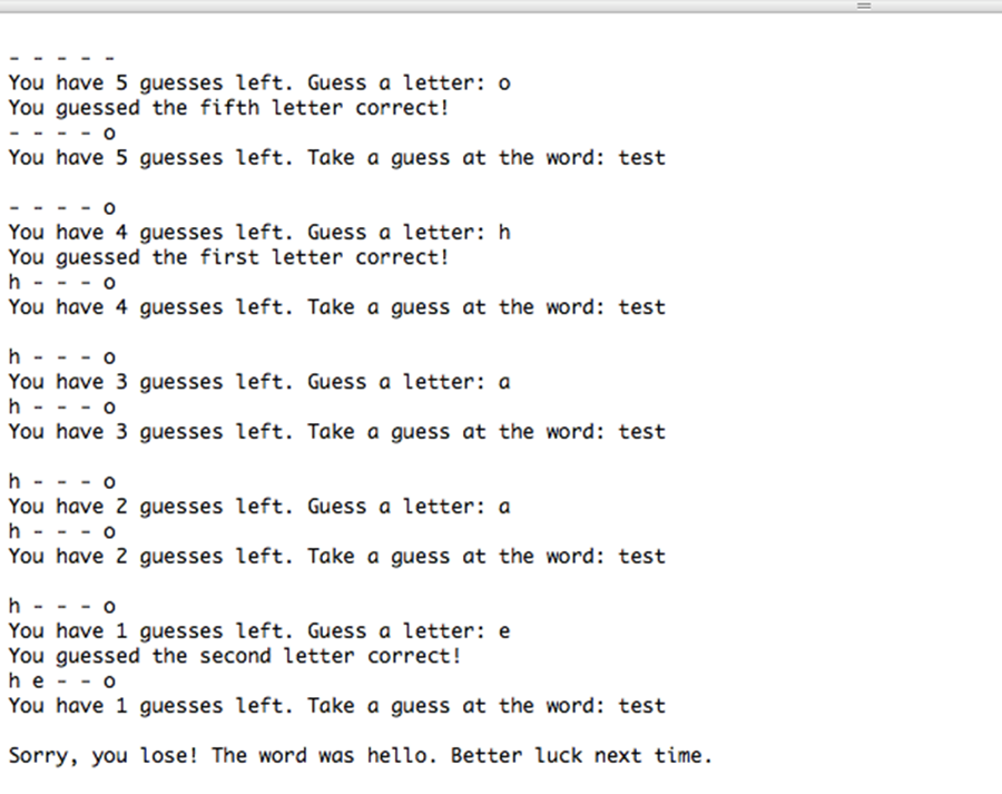 Solved The user will try to guess a predefined word set by | Chegg.com