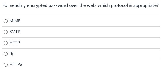 Solved For sending encrypted password over the web, which | Chegg.com